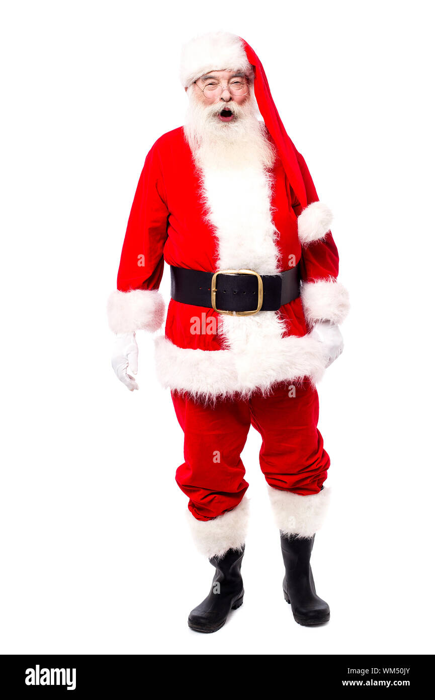 Santa claus standing isolated over white Stock Photo - Alamy