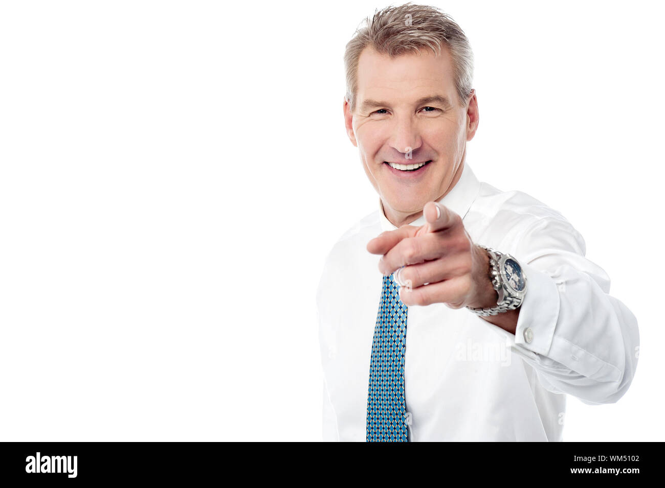 Senior businessman hand pointing out at you Stock Photo - Alamy