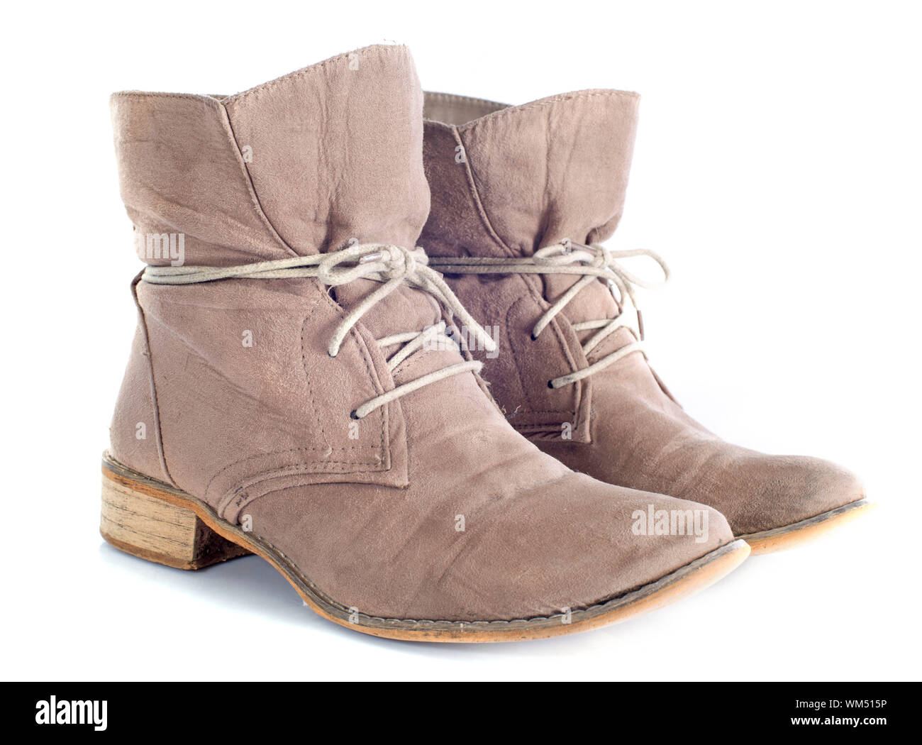 ankle boots in front of white background Stock Photo - Alamy