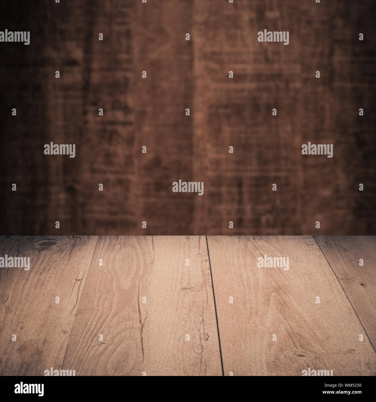 Wood background - table with wooden wall Stock Photo - Alamy