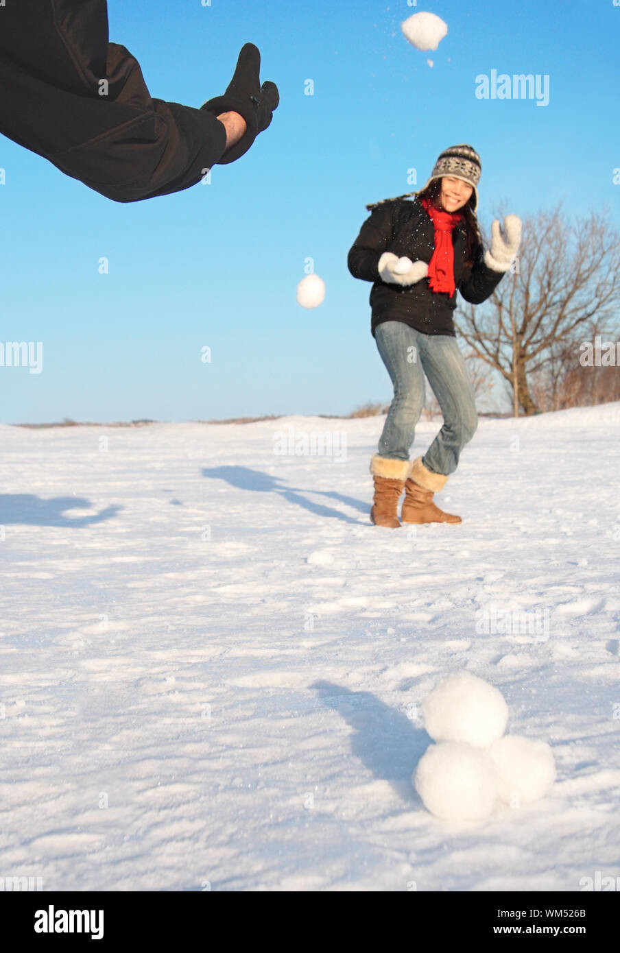 Person Throwing Snowballs High Resolution Stock Photography and Images ...