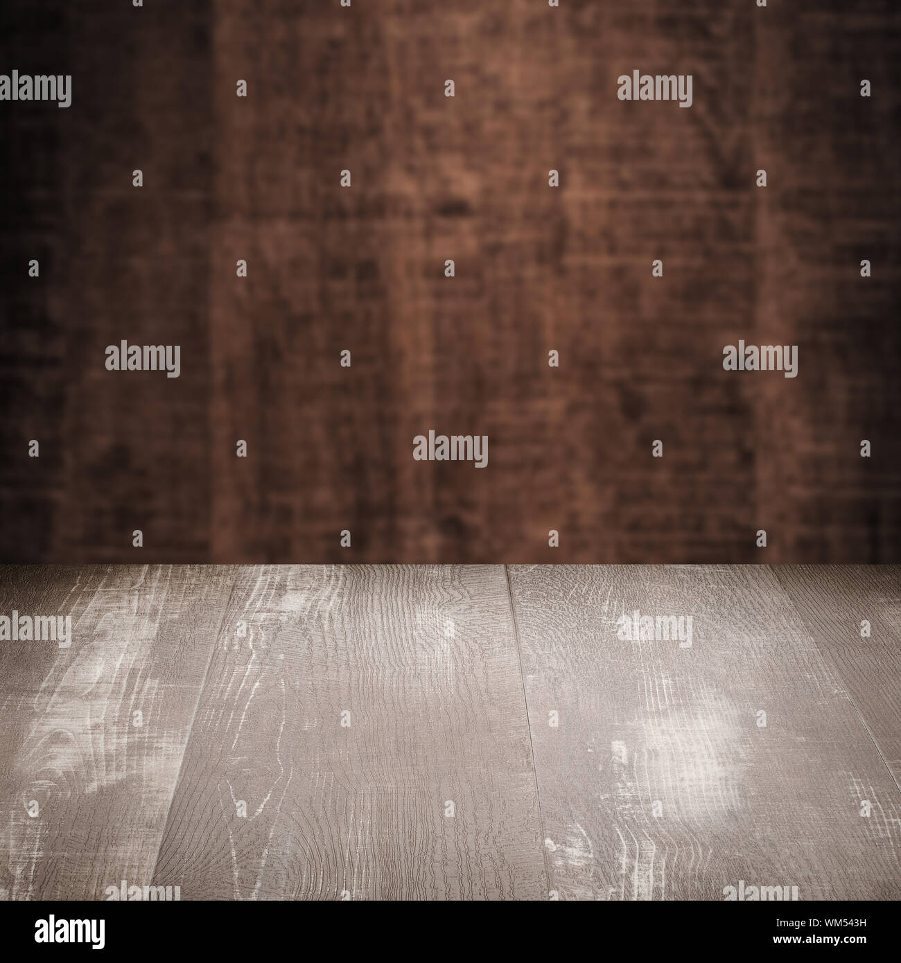 Wood background - table with wooden wall Stock Photo - Alamy