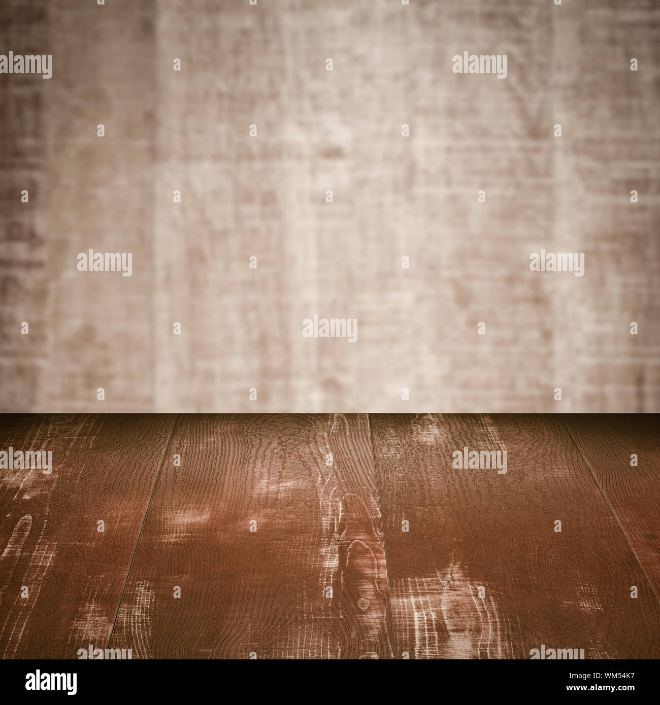 Wood background - table with wooden wall Stock Photo - Alamy