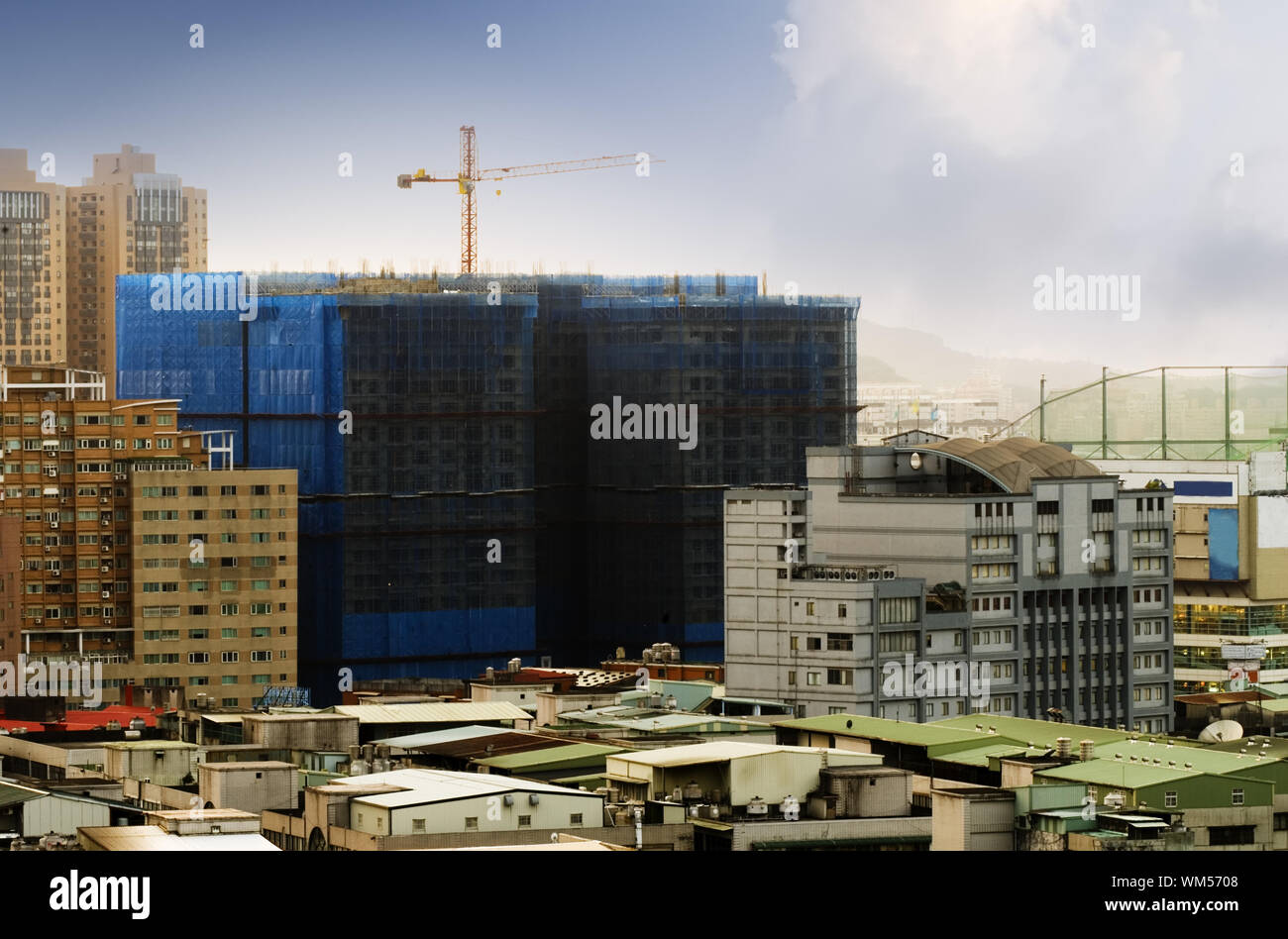 Cityscape of building construction in modern city, Taiwan Stock Photo ...