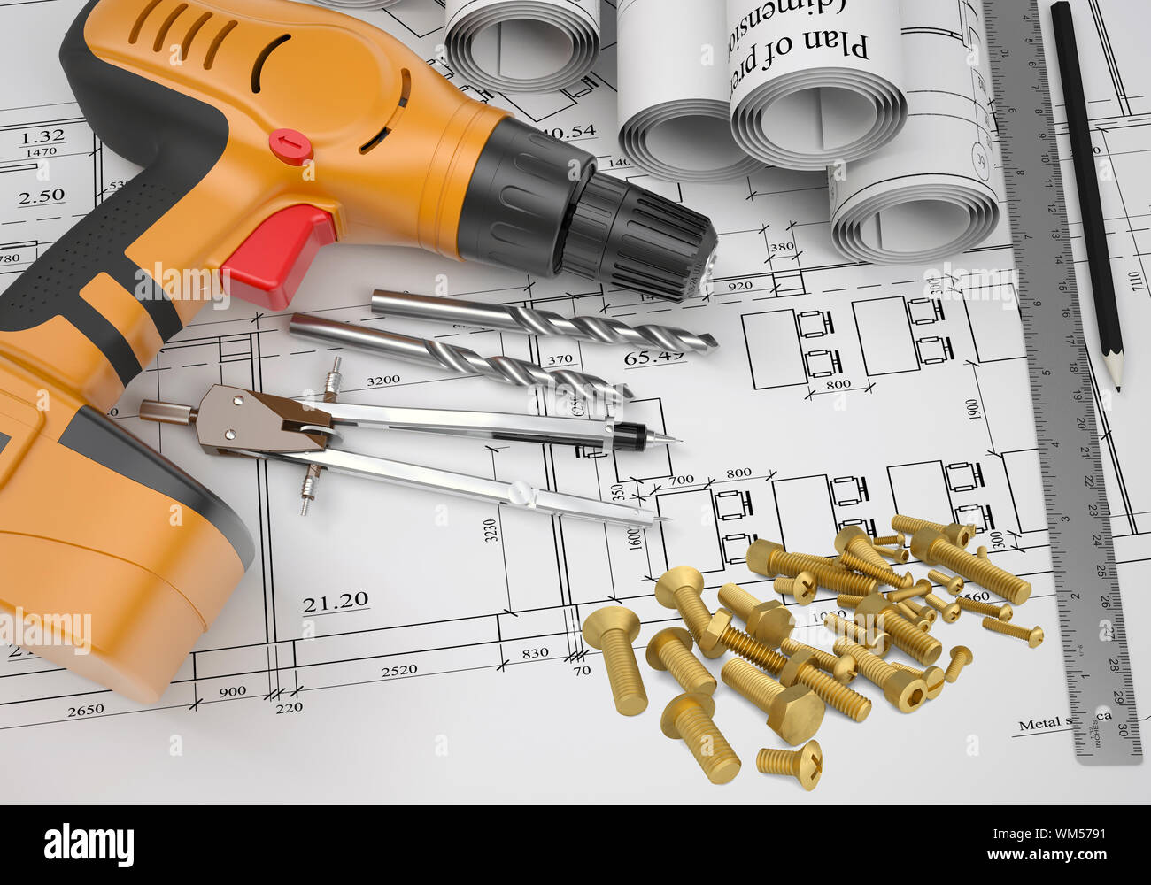 Electric screwdriver, fastening hardware, borers and scrolled drafts ...