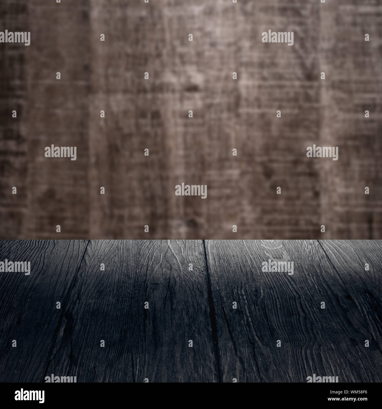 Wood background - table with wooden wall Stock Photo - Alamy