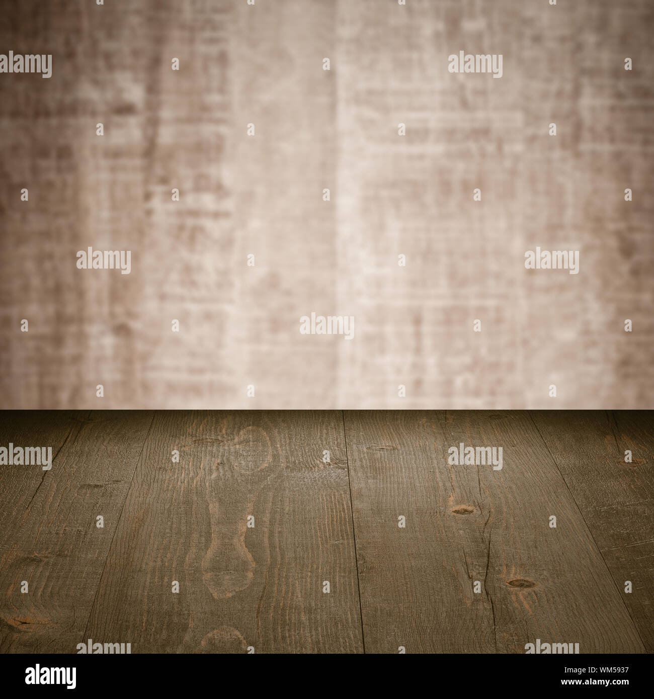 Wood background - table with wooden wall Stock Photo - Alamy