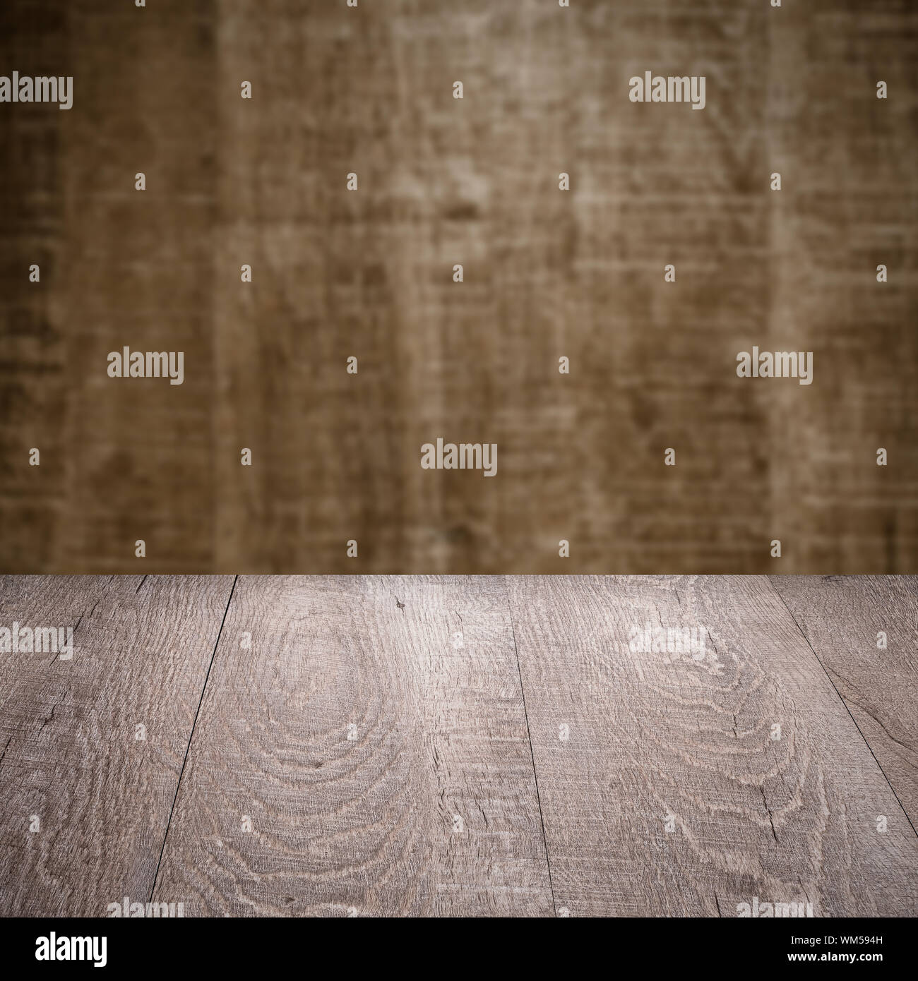 Wood background - table with wooden wall Stock Photo - Alamy