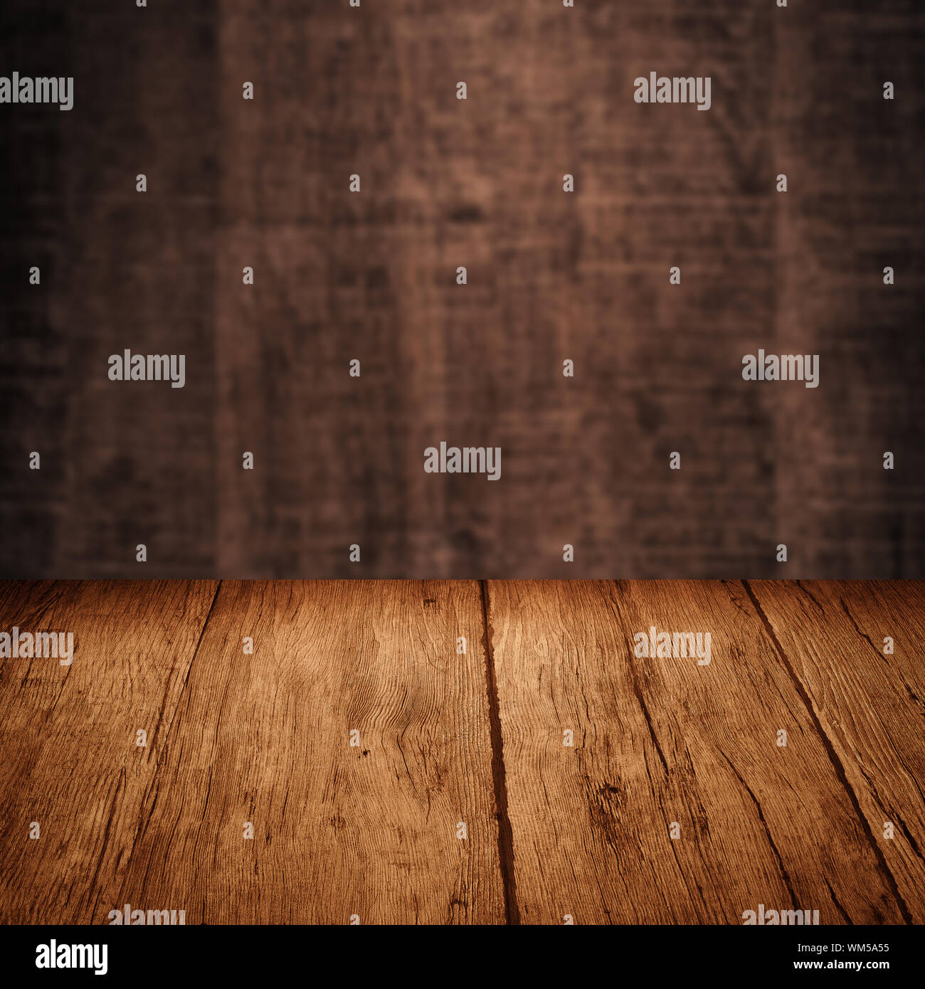 Wood background - table with wooden wall Stock Photo - Alamy
