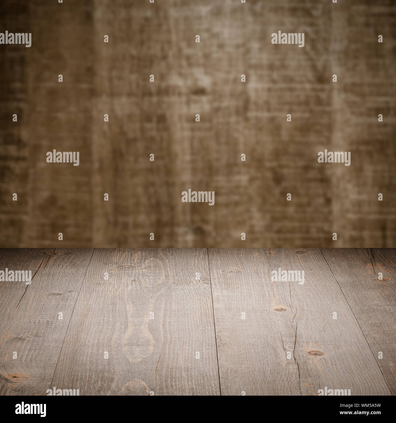 Wood background - table with wooden wall Stock Photo - Alamy