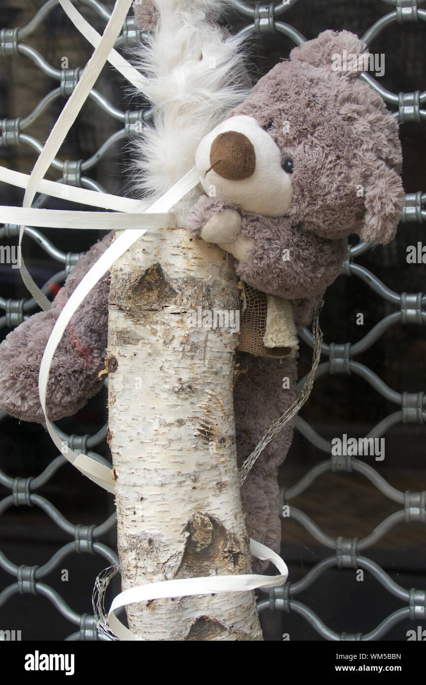 Teddy Bear On Fence High Resolution Stock Photography and Images - Alamy