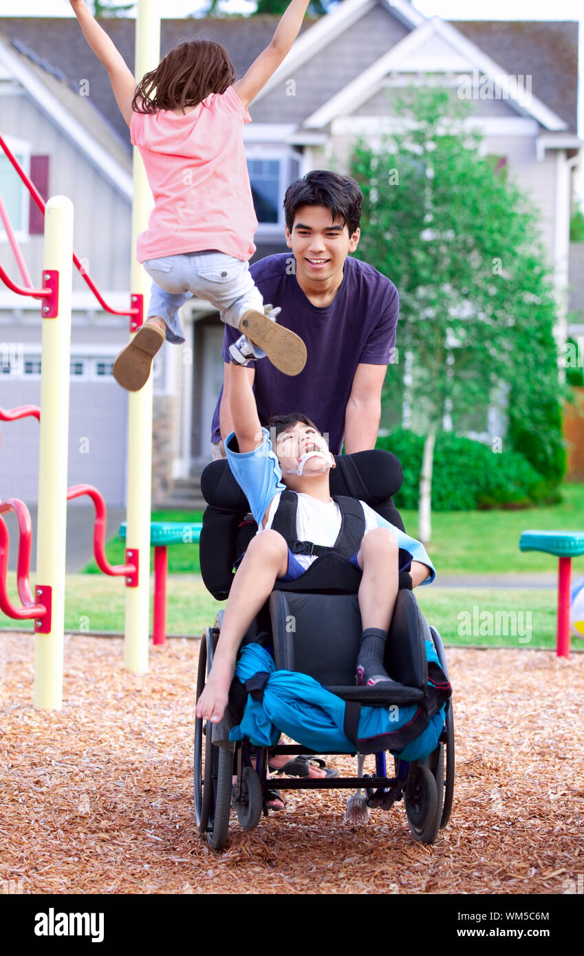 Disabled Child Friends High Resolution Stock Photography and Images - Alamy