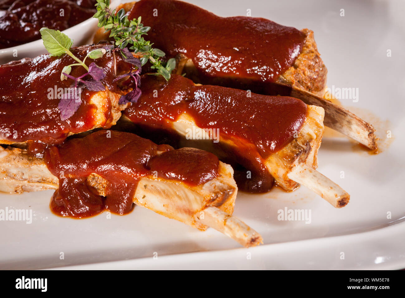 Delicious grilled pork ribs Stock Photo - Alamy
