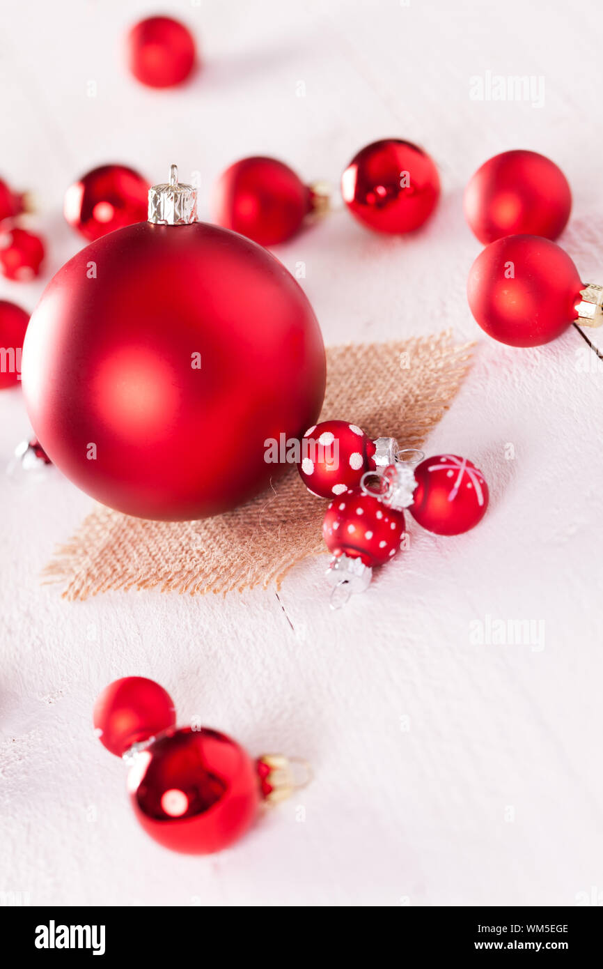 Red themed Christmas background Stock Photo - Alamy