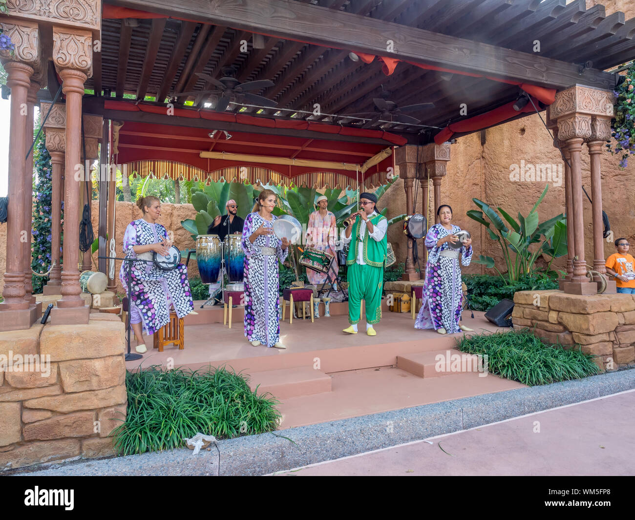 View of the Epcot Theme Park at Disney World in Orlando, Florida. Epcot ...