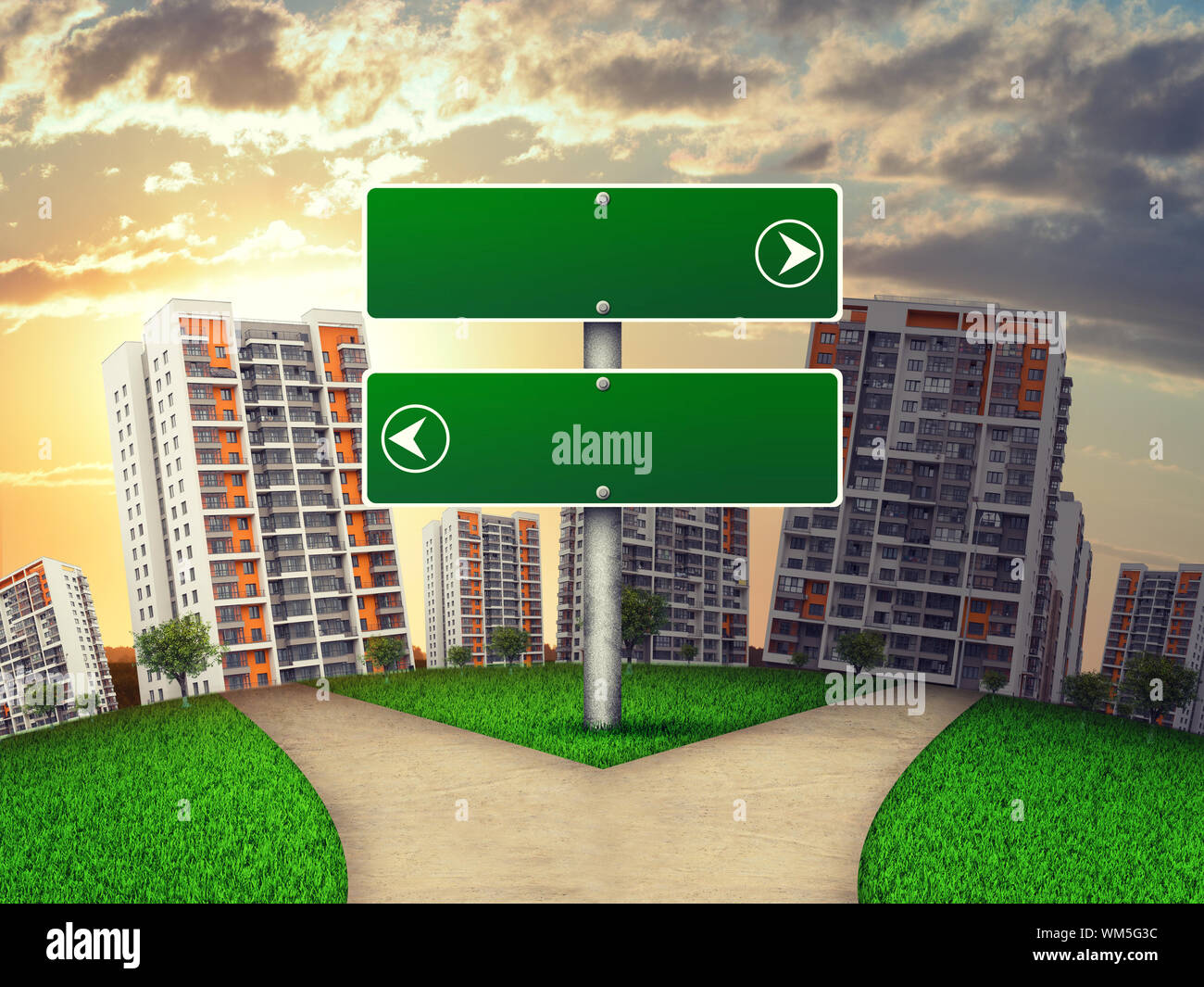 Intersection sign against building hi-res stock photography and images ...