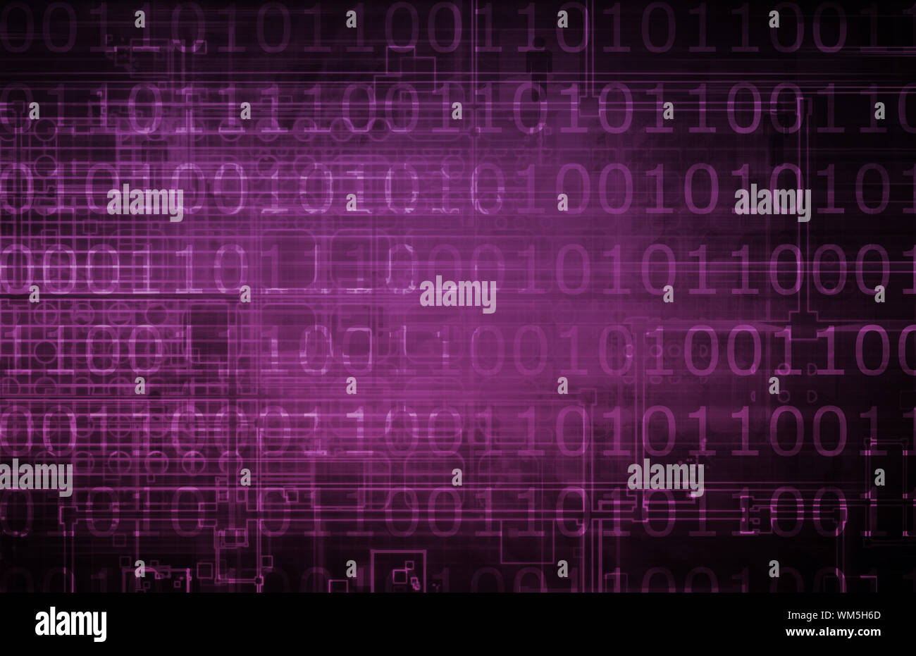 Navigating Cyberspace with Binary Data Glowing Art Stock Photo - Alamy