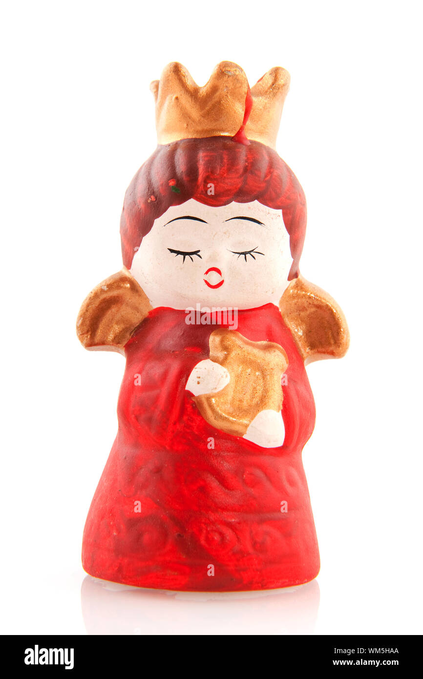 Christmas angel in red with violin over white Stock Photo - Alamy