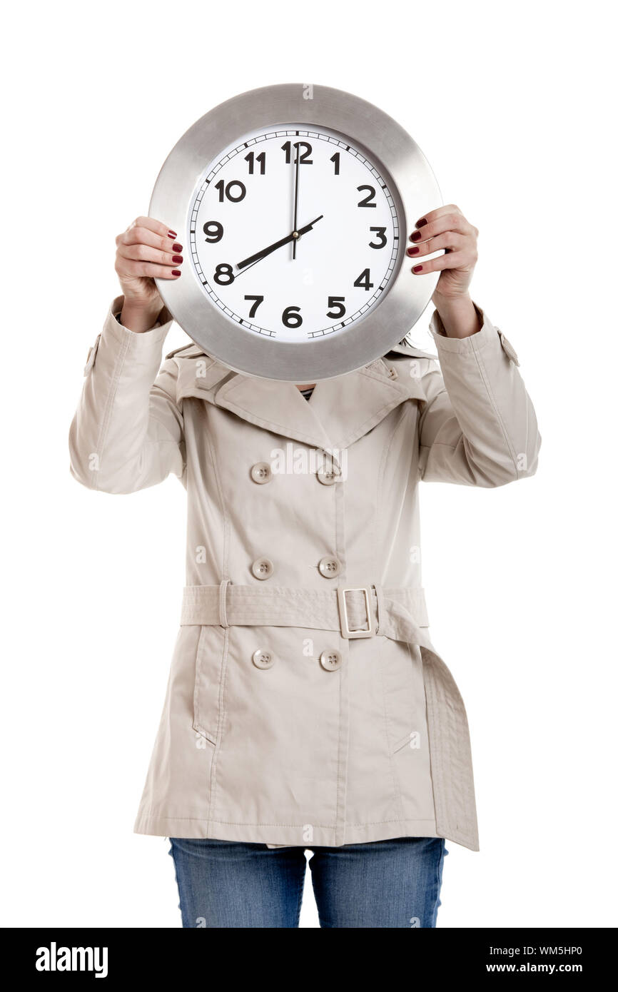 Woman face clock not alarm Cut Out Stock Images & Pictures - Alamy