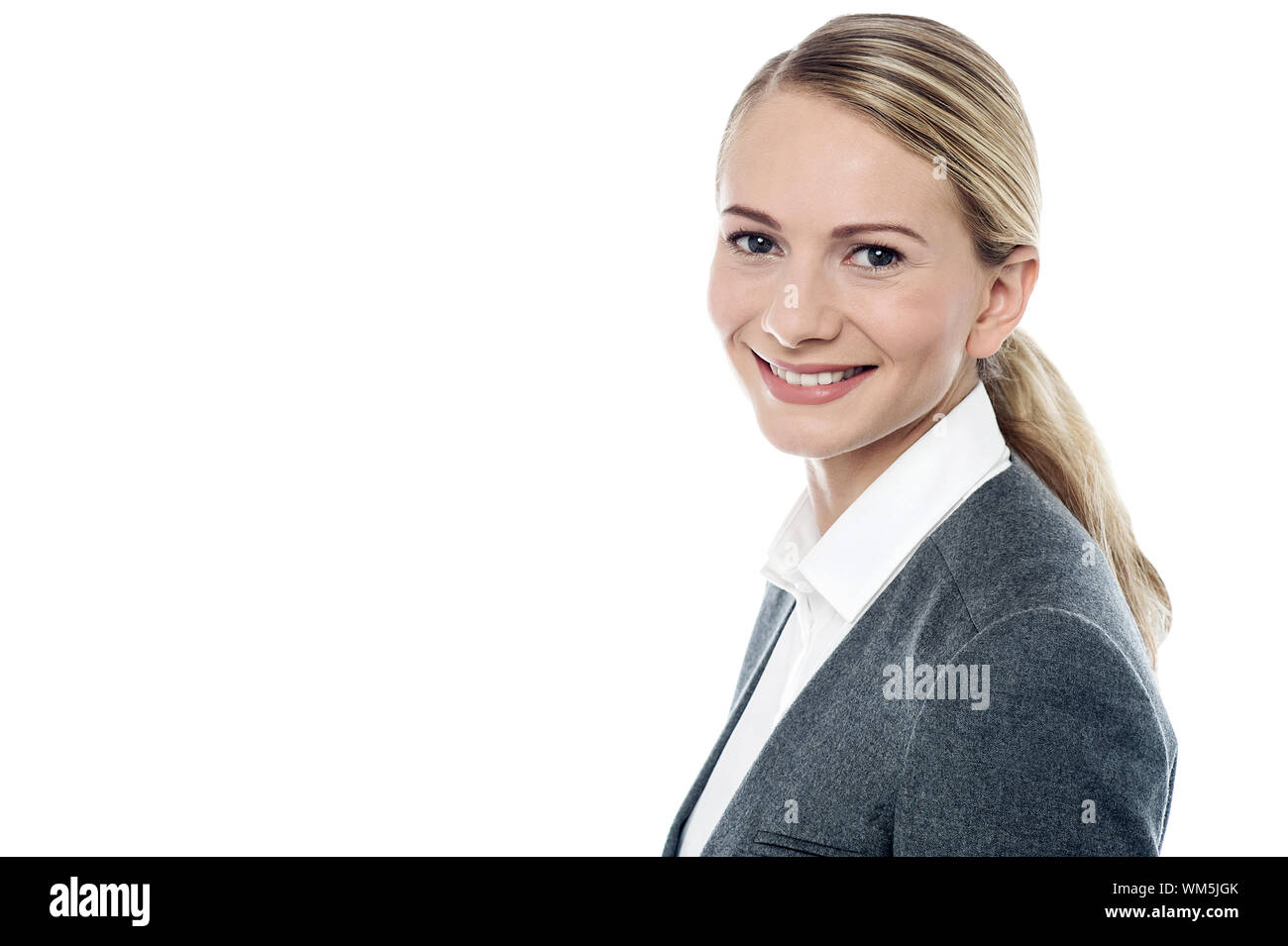 Business executive posing to camera over white Stock Photo - Alamy