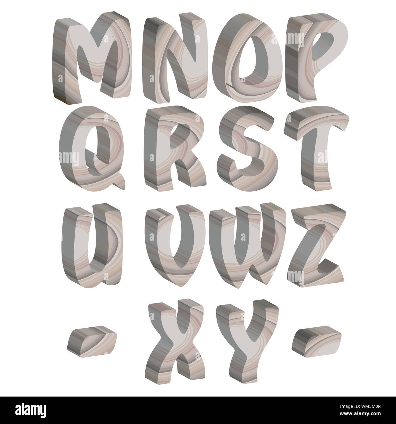 3D wooden letters of the alphabet, isolated on white background Stock ...