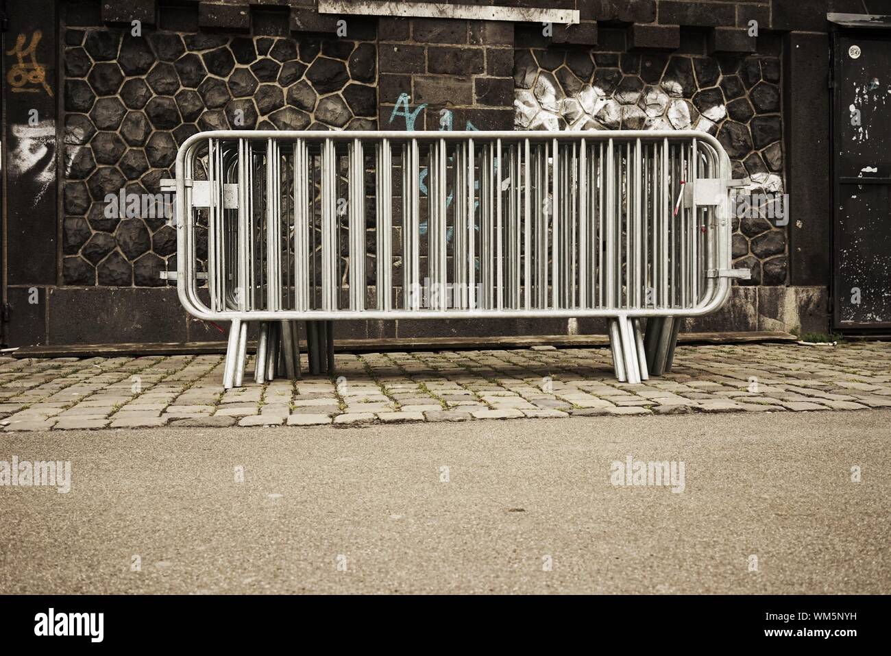Barricade footpath barricade hi-res stock photography and images - Alamy