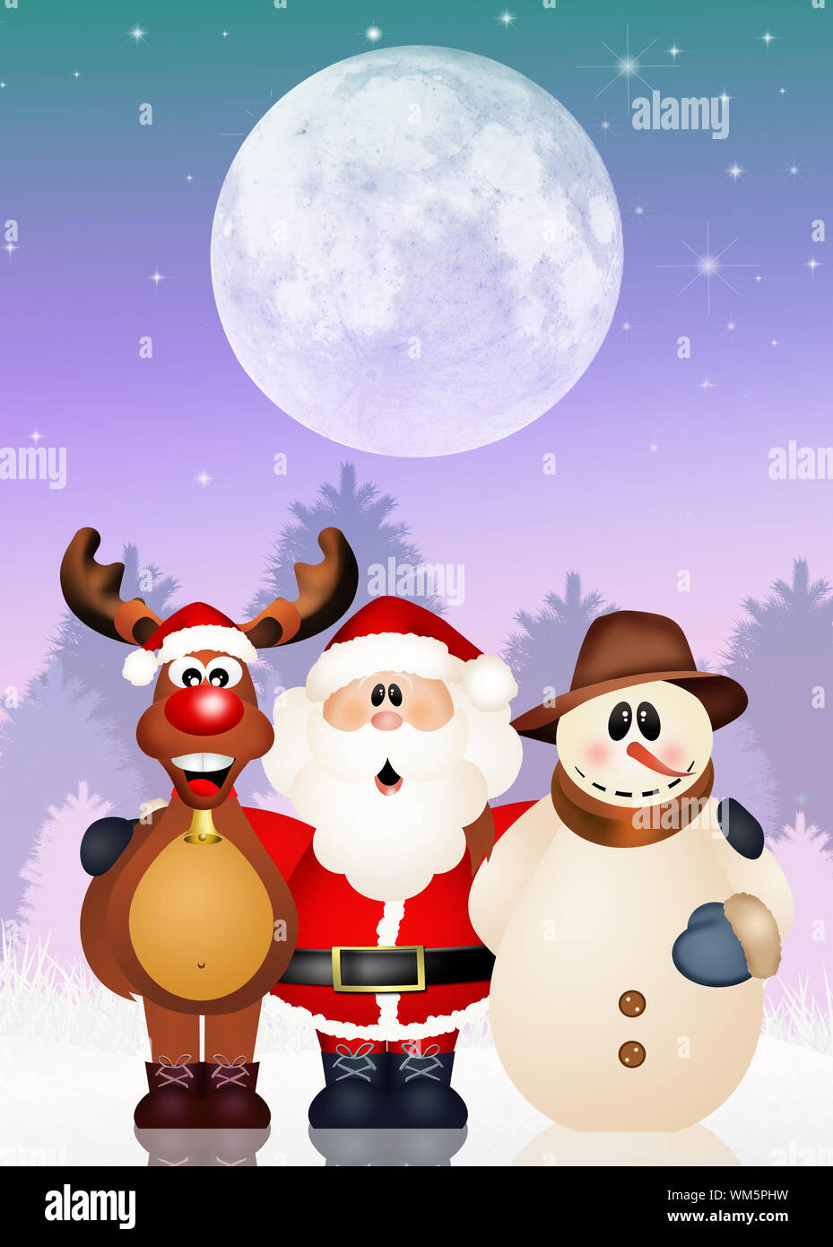 Reindeer snowman cartoon hi-res stock photography and images - Alamy