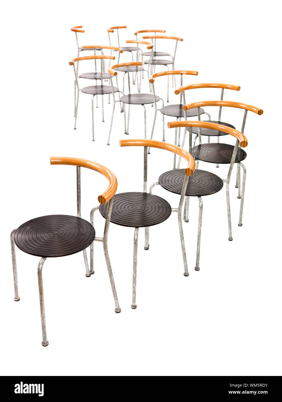 Multiple chairs isolated on a white background Stock Photo - Alamy
