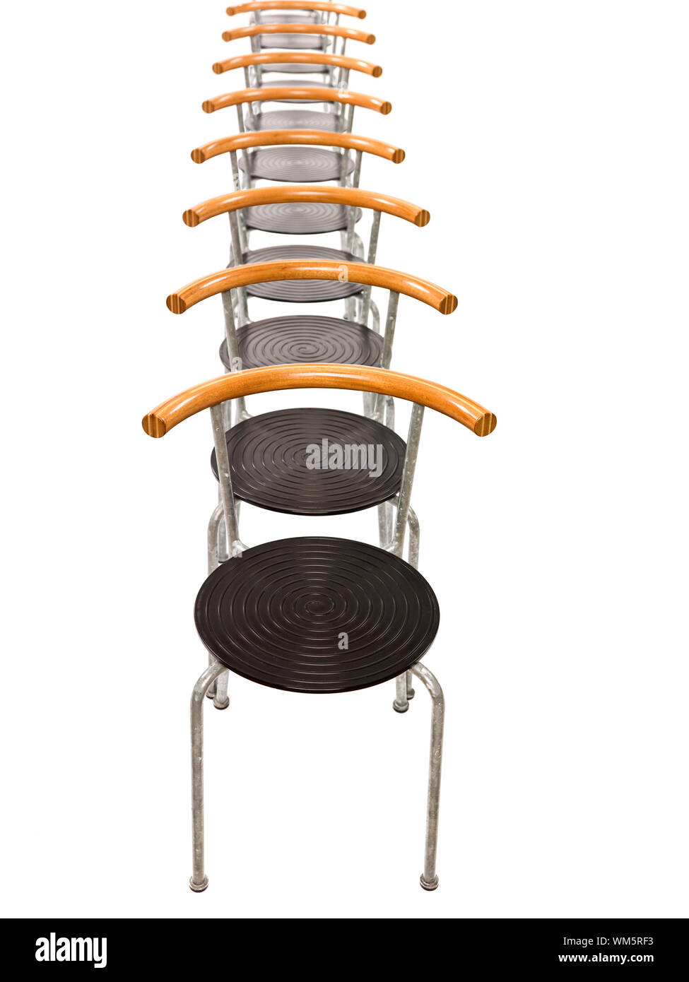 Chairs in a row isolated on a white background Stock Photo - Alamy