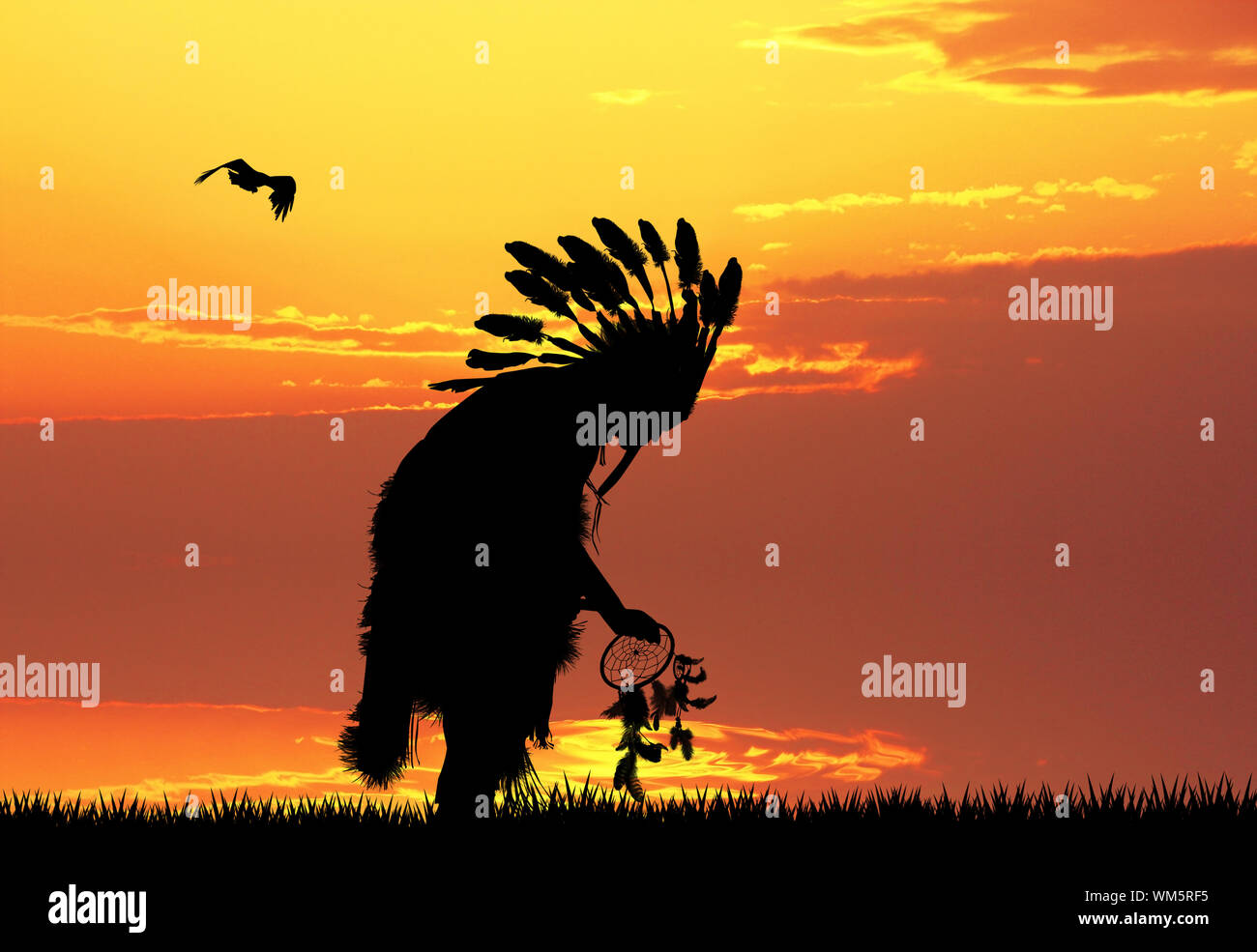 Indian at sunset Stock Photo - Alamy