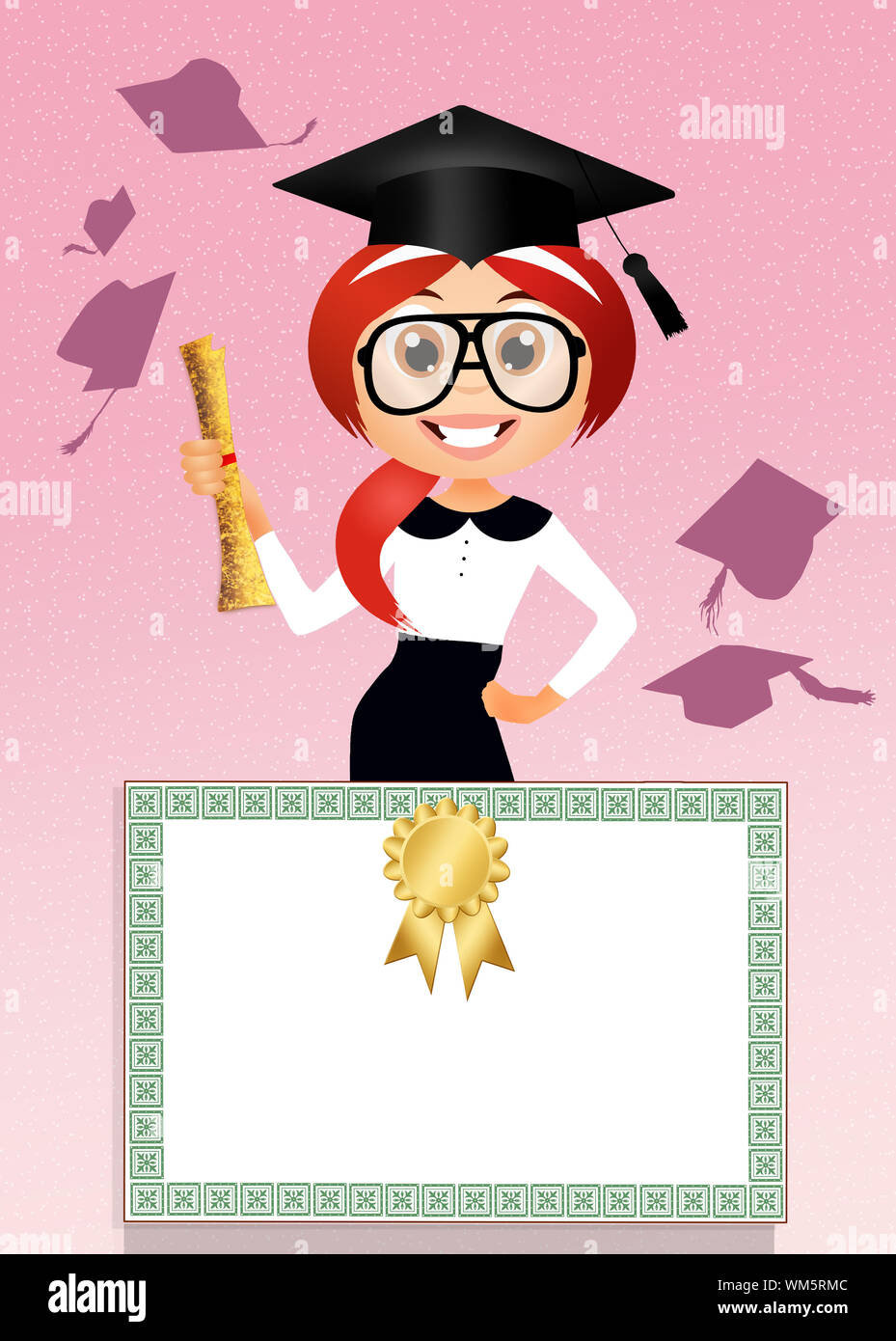 illustration of degree Stock Photo - Alamy