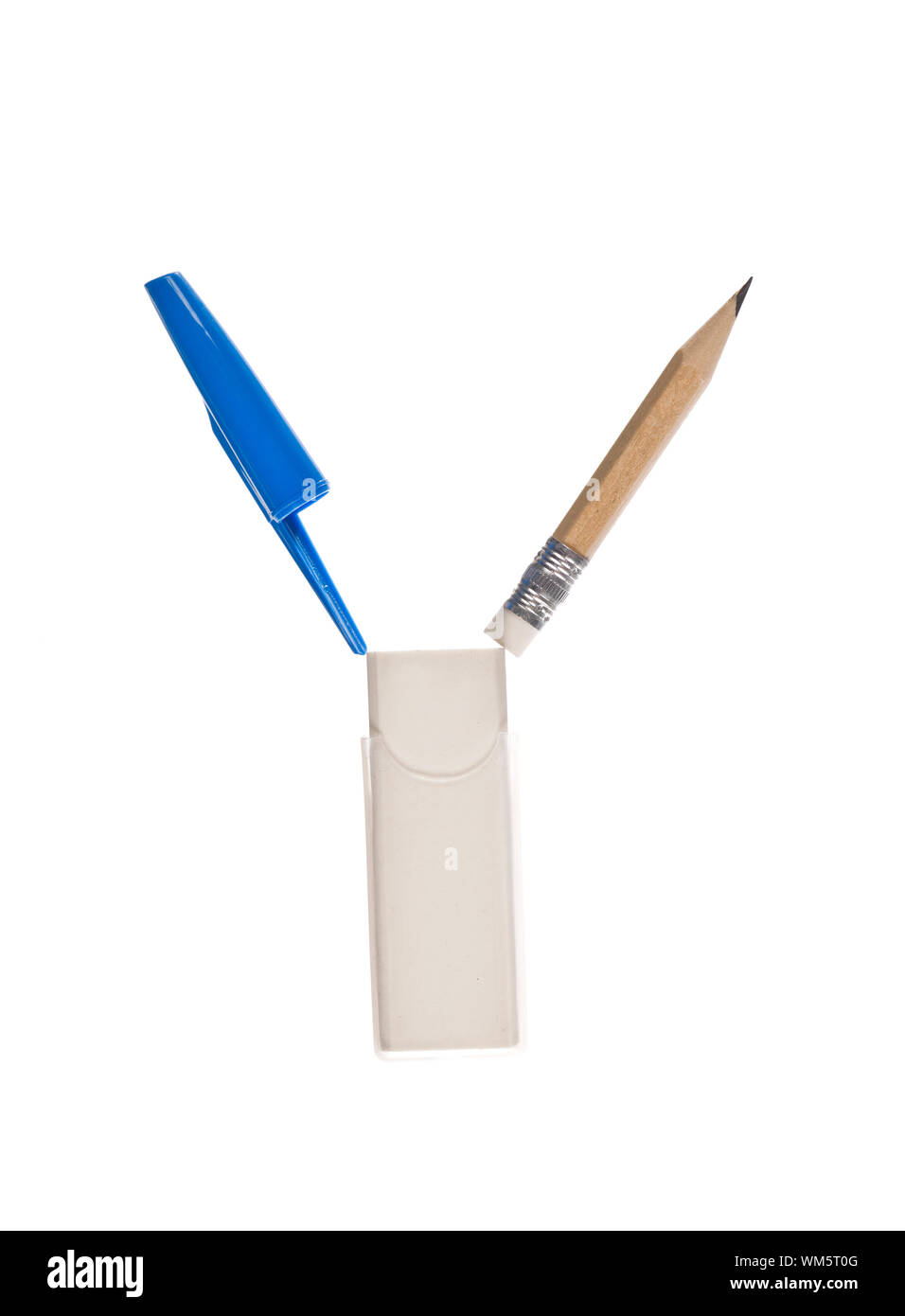 The letter 'Y' made of office supplies isolated on white Stock Photo ...