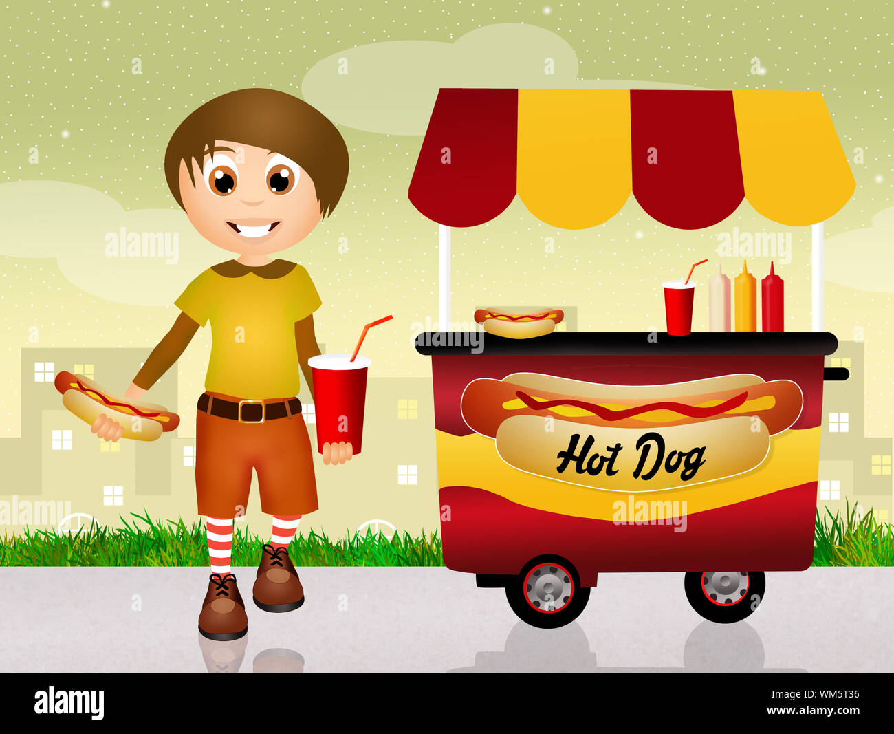 Hot dog cart Stock Photo - Alamy