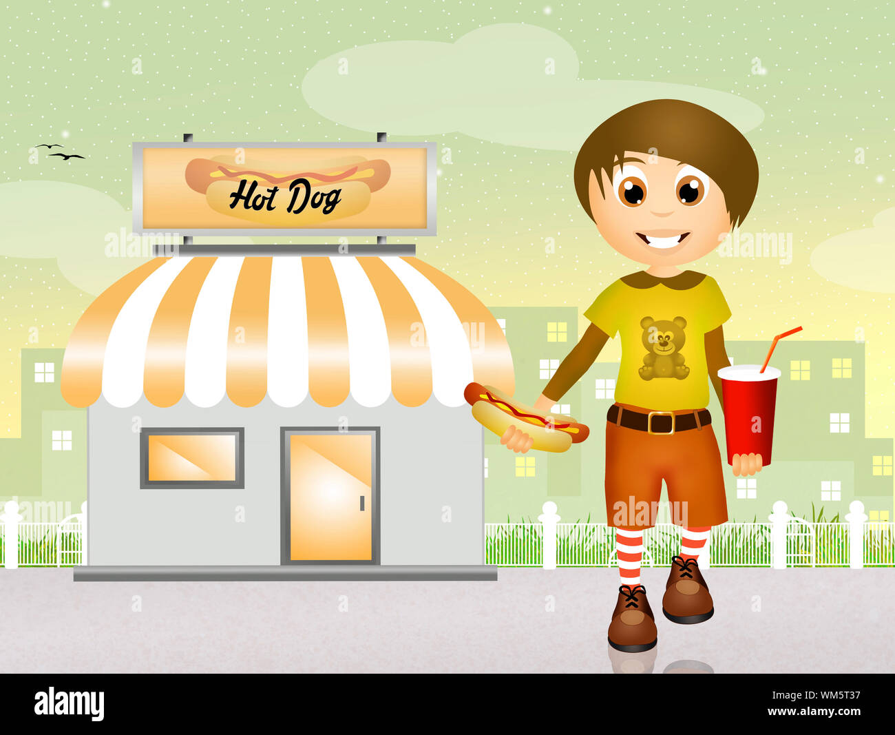 child eating hot dog Stock Photo - Alamy