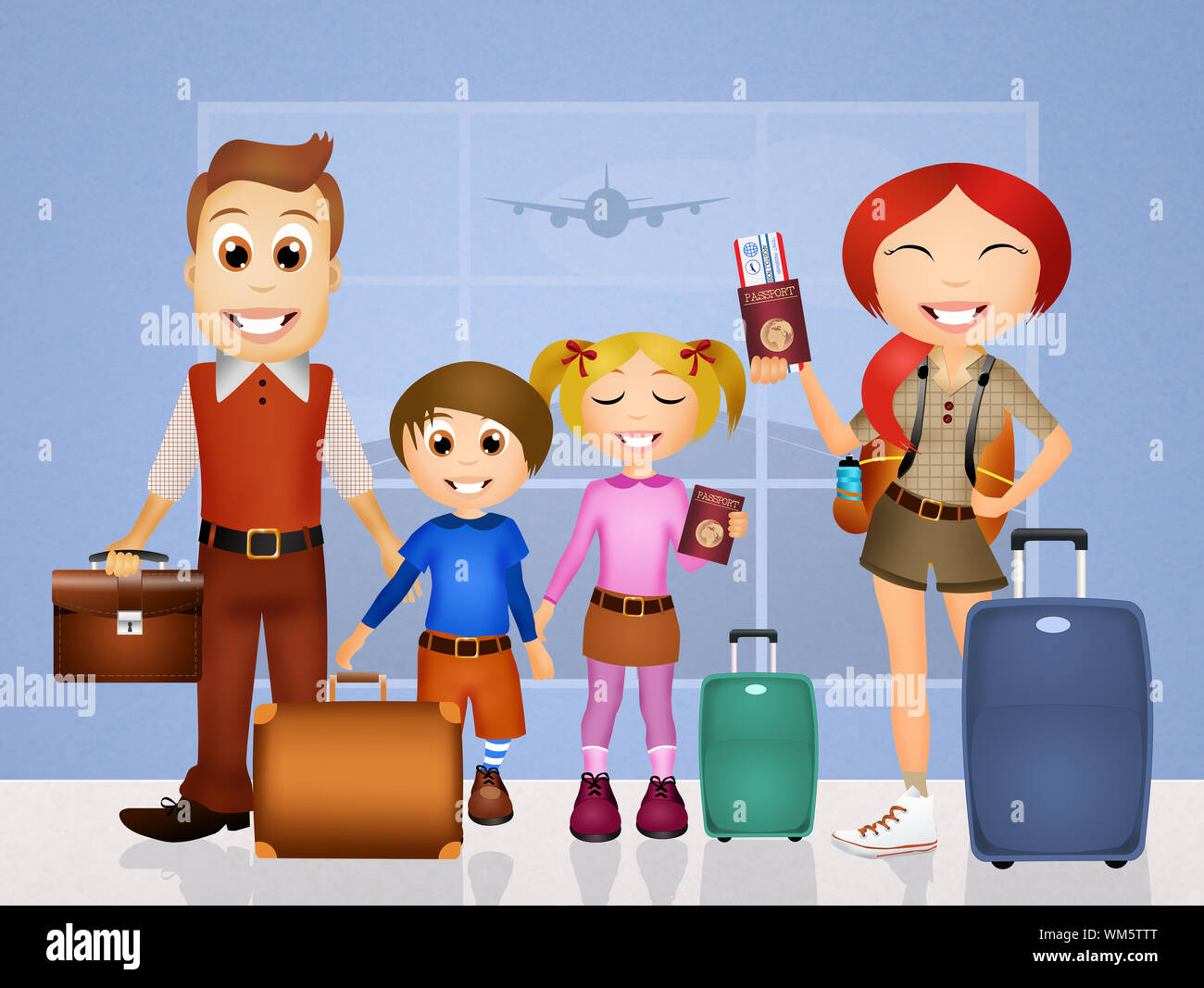 family takes the aircraft Stock Photo - Alamy
