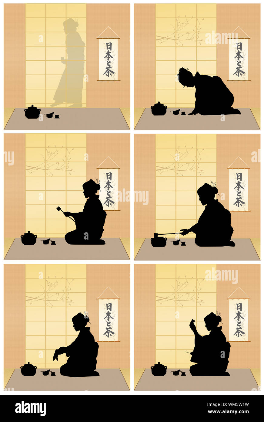 Geisha tea ceremony Cut Out Stock Images & Pictures - Alamy