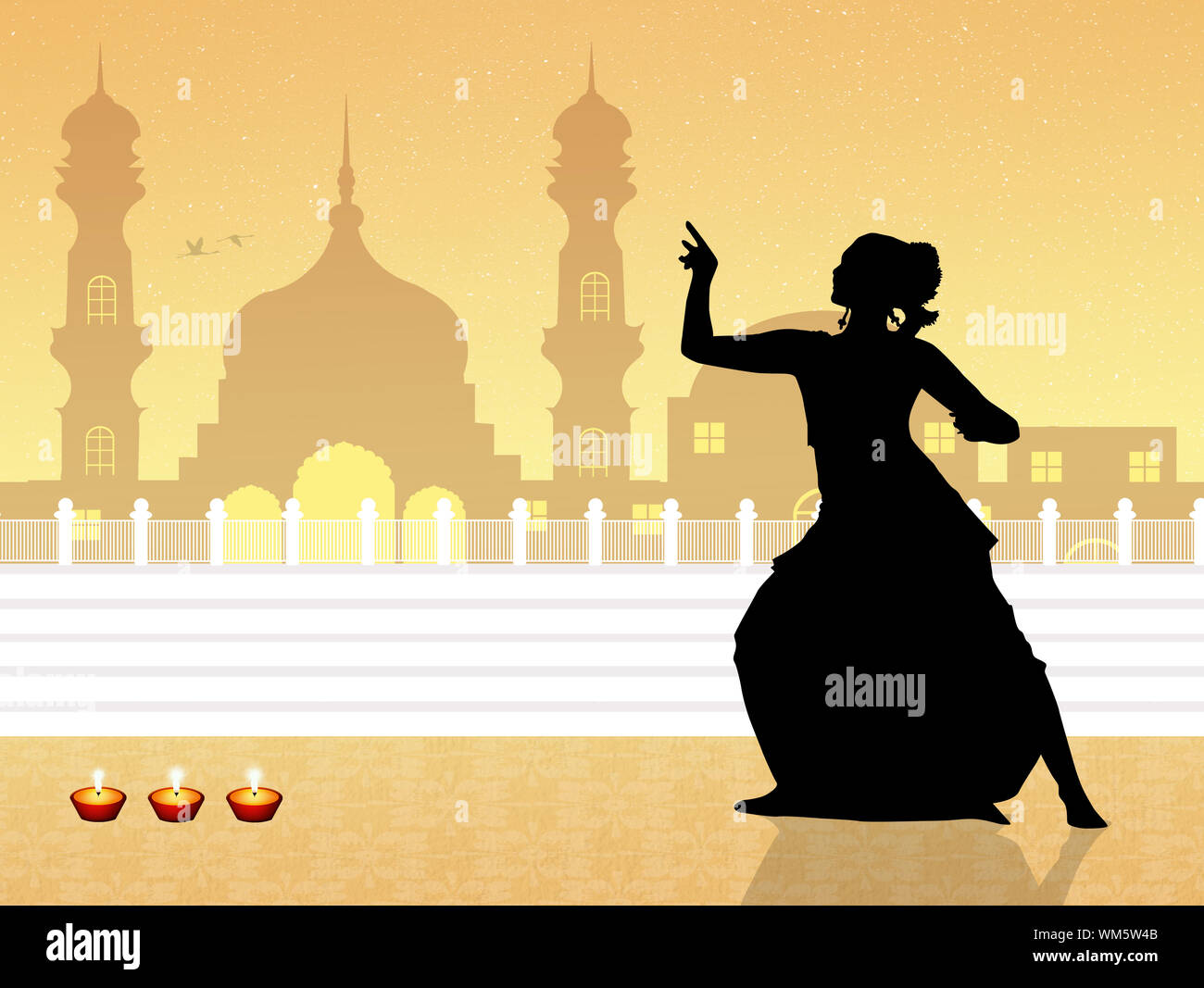 Silhouette Dance Indian