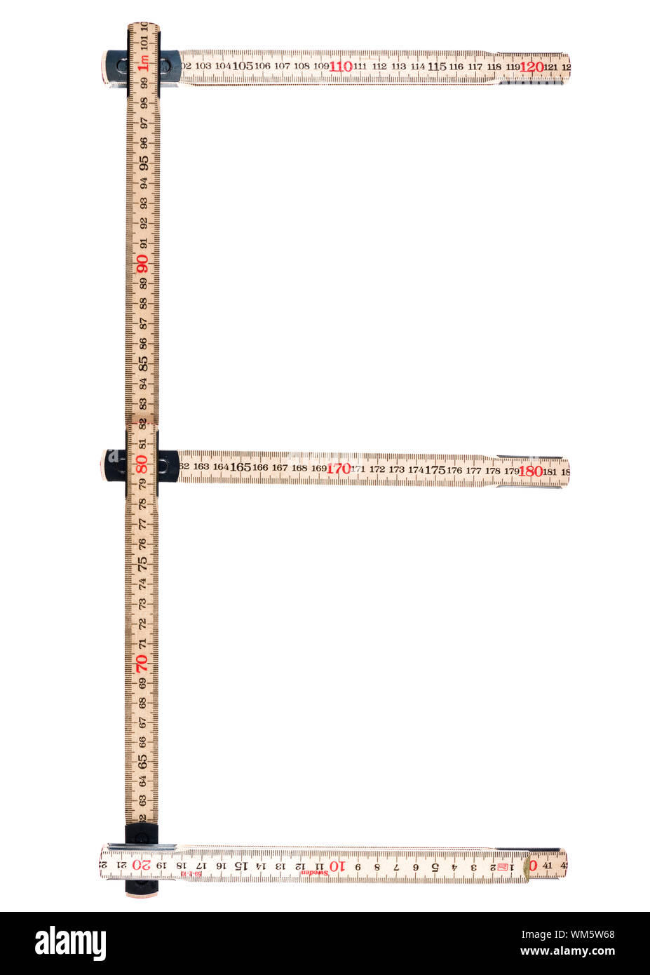 Letter 'E' made of a folding ruler Stock Photo - Alamy