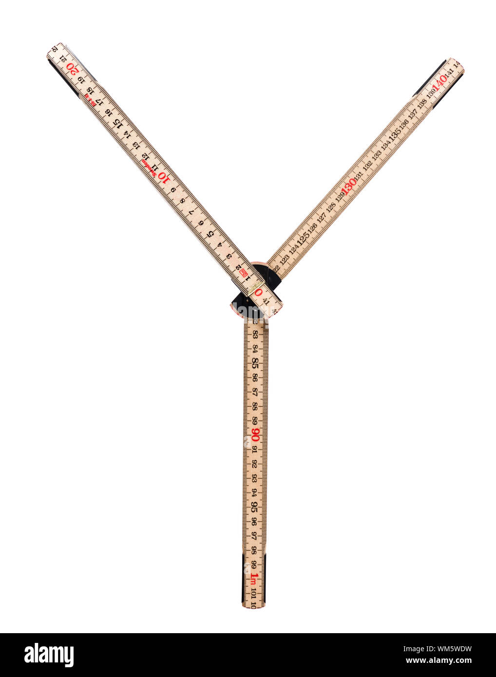 Letter 'Y' made of a folding ruler Stock Photo - Alamy