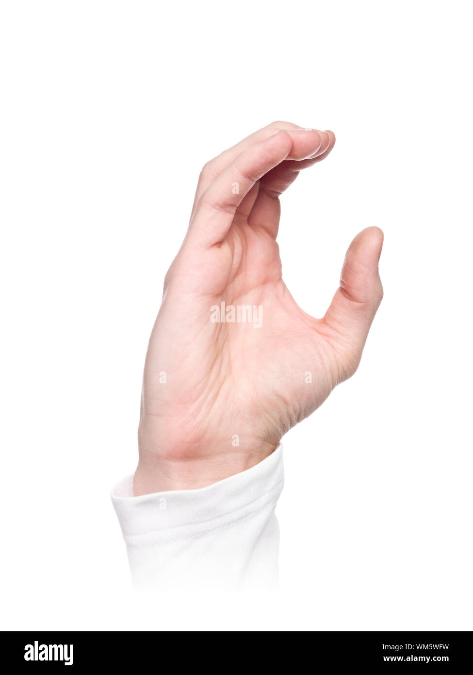 Letter 'C' in sign language, isolated on a white background Stock Photo ...