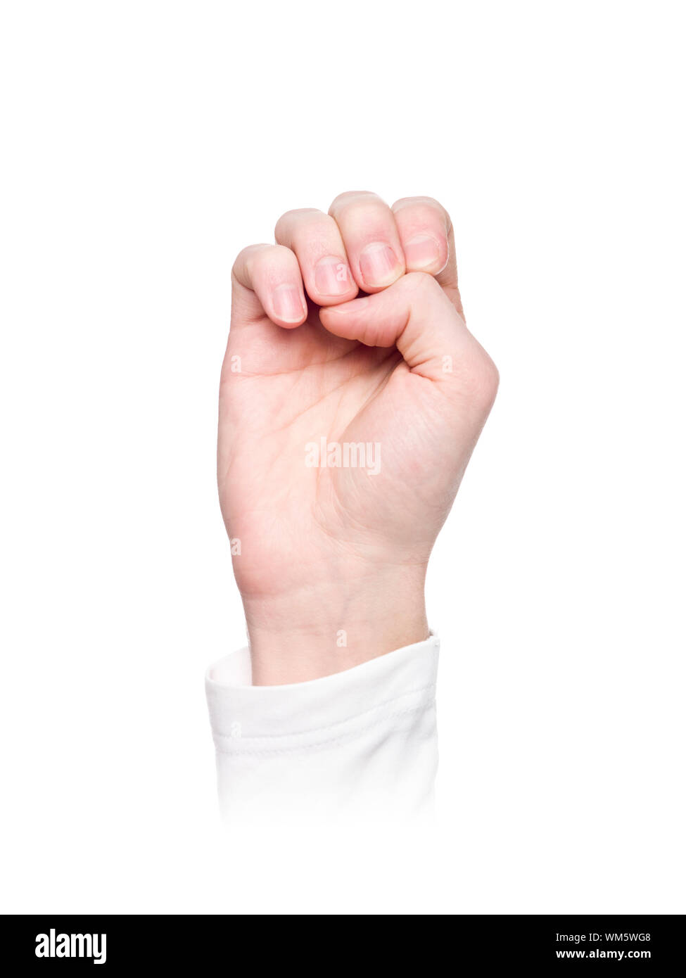 Letter 'E' in sign language, isolated on a white background Stock Photo ...
