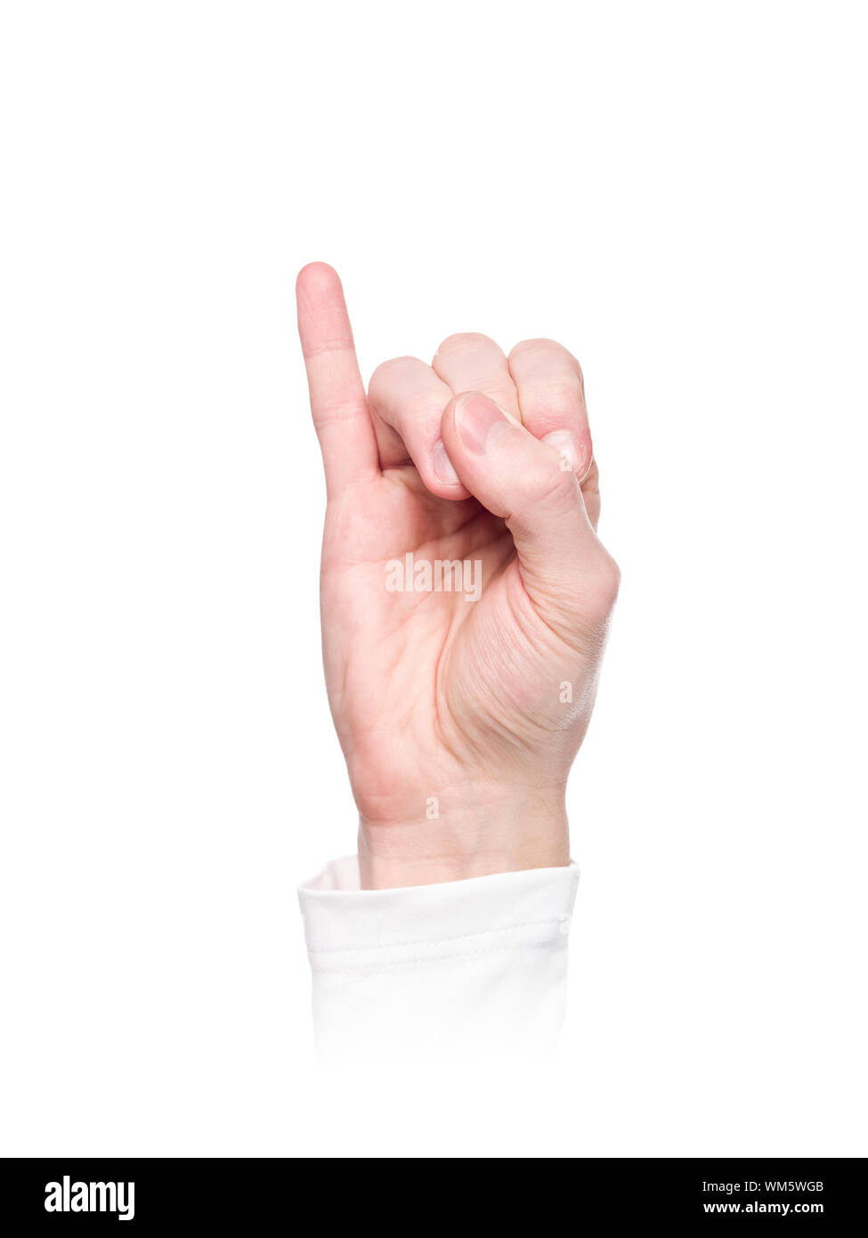 Letter 'I' in sign language, isolated on a white background Stock Photo ...