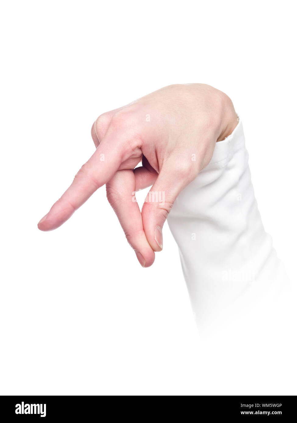 Letter 'P' in sign language, isolated on a white background Stock Photo ...