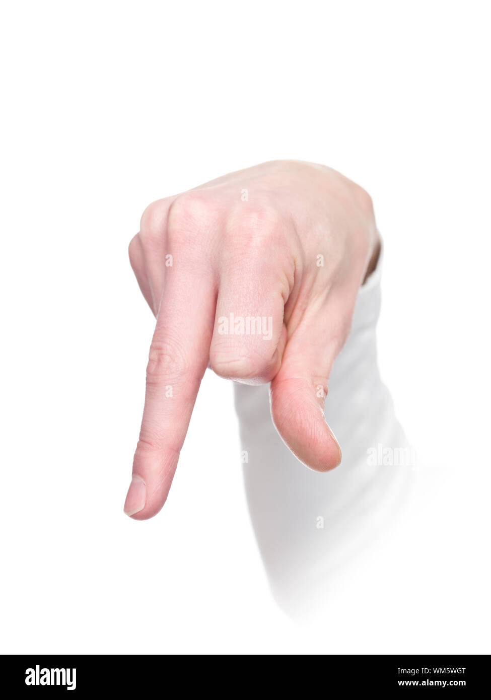 Letter 'Q' in sign language, isolated on a white background Stock Photo ...
