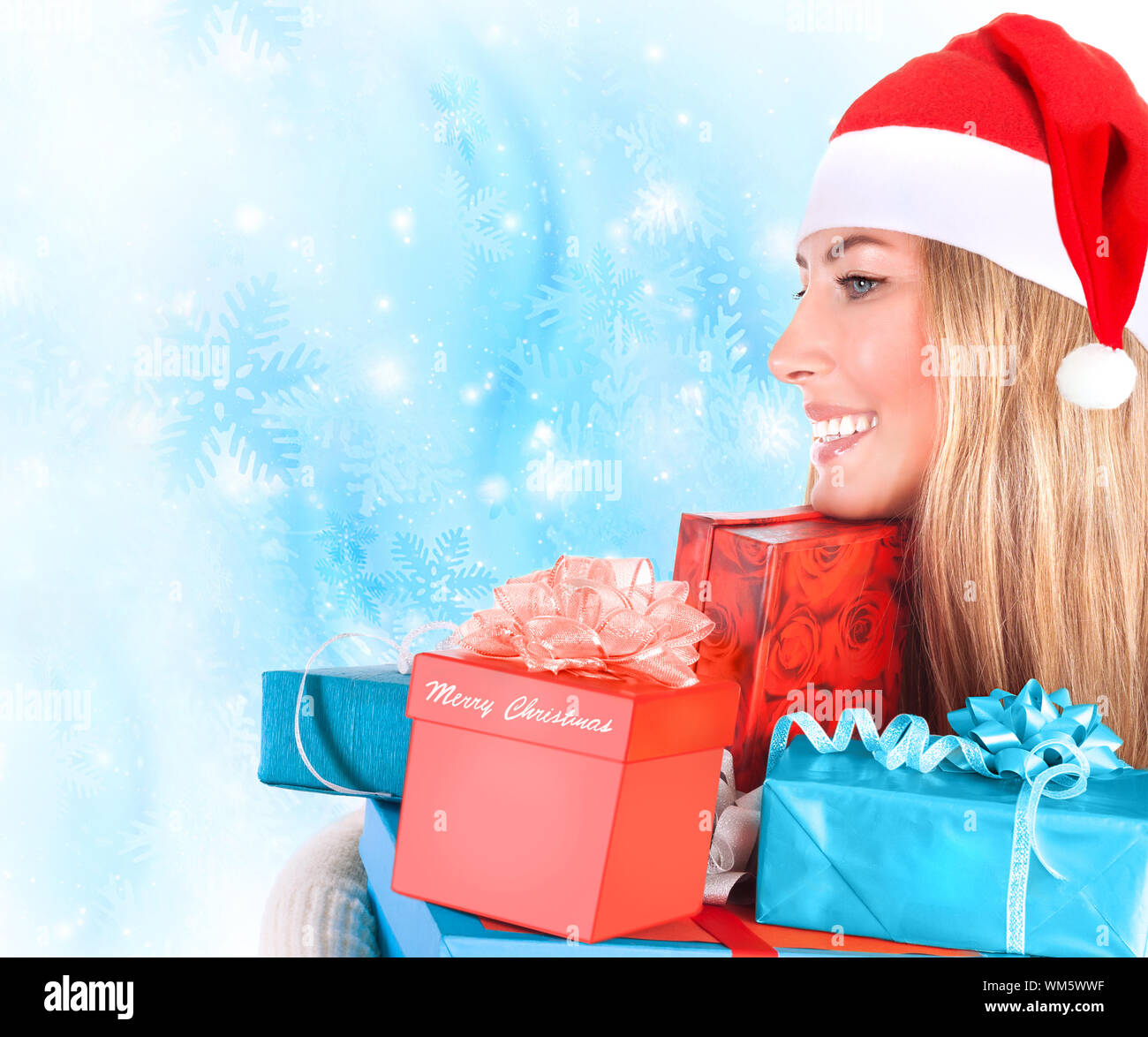 Cute Santa helper Stock Photo - Alamy