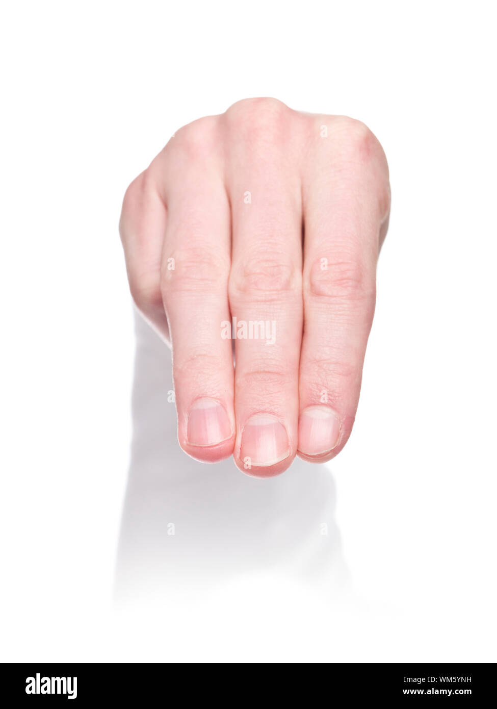 Letter 'M' in sign language, isolated on a white background Stock Photo ...