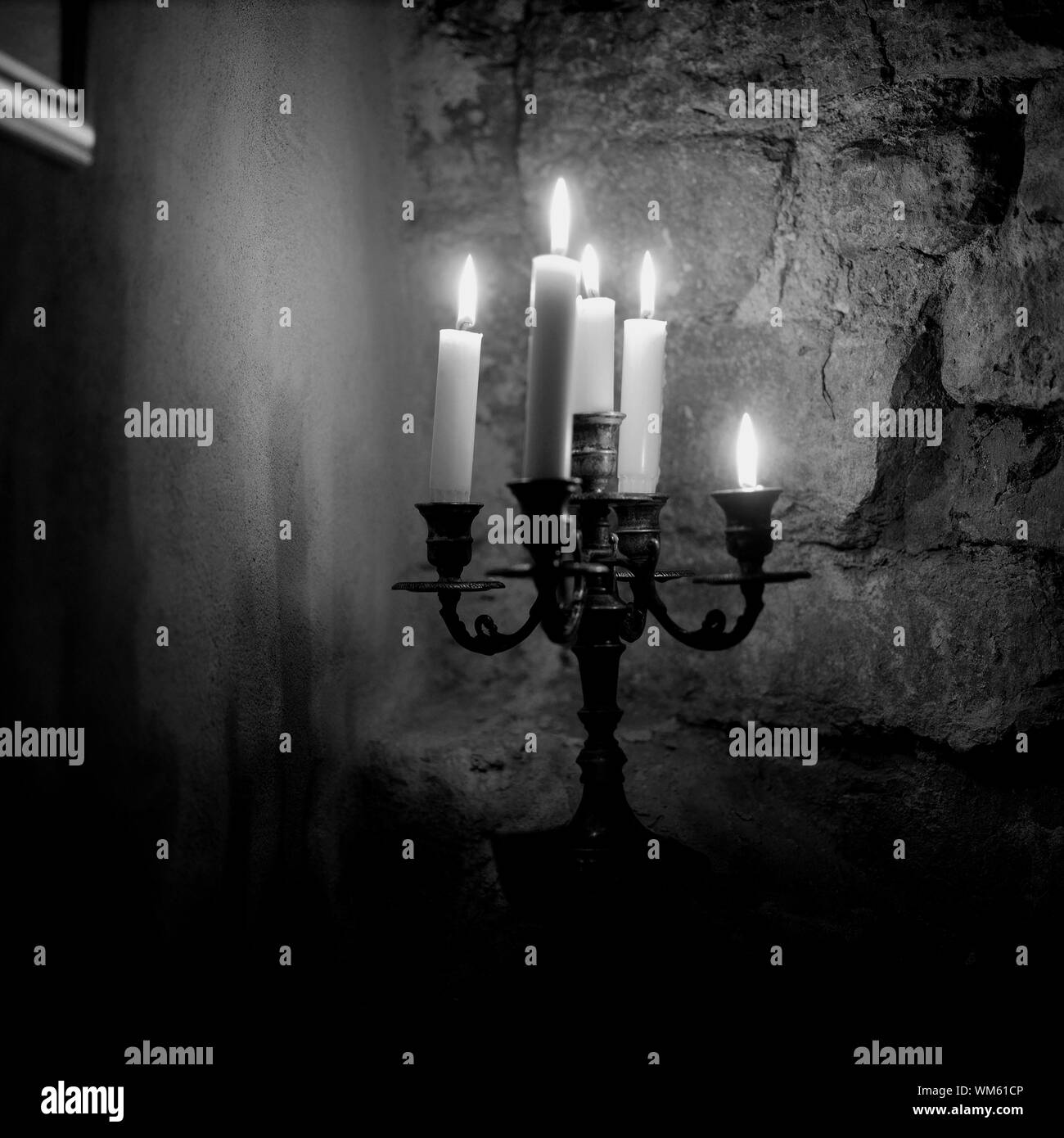 Candle lights Black and White Stock Photos & Images - Alamy