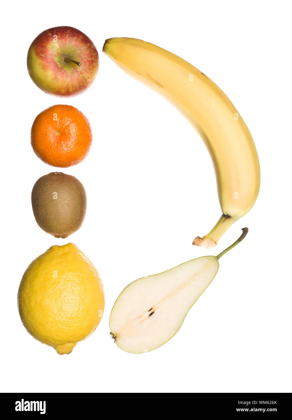 The letter 'D' made out of fruit isolated on a white background Stock ...