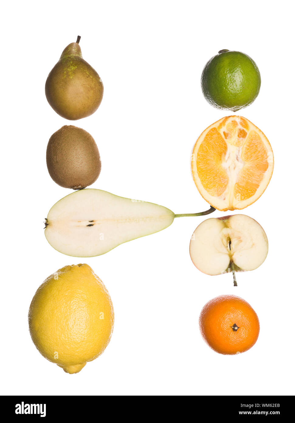 The letter 'H' made out of fruit isolated on a white background Stock ...