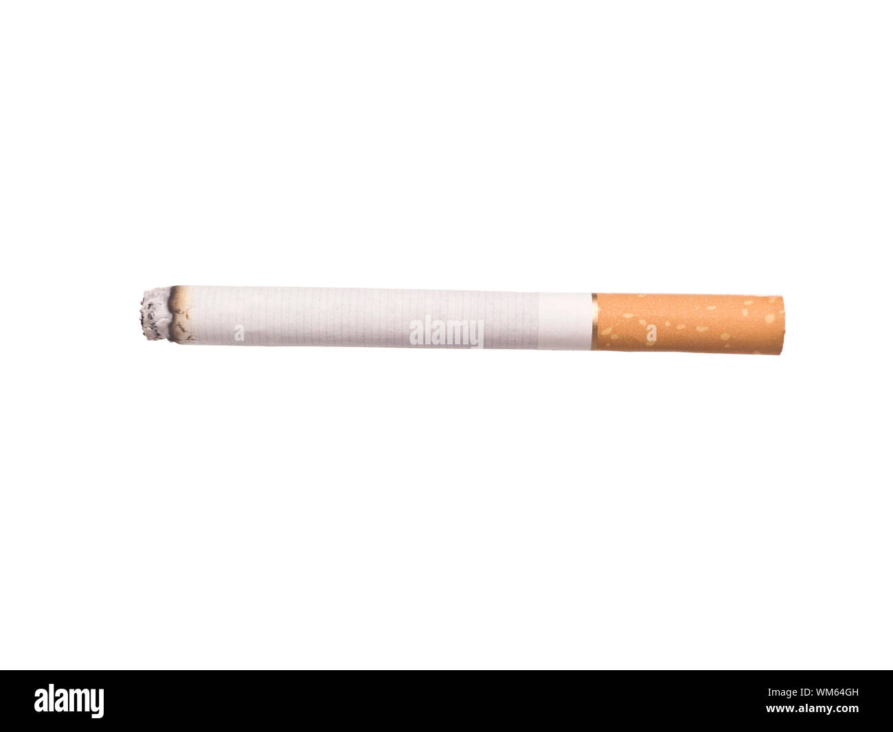 Lit cigarette isolated on a white background Stock Photo - Alamy